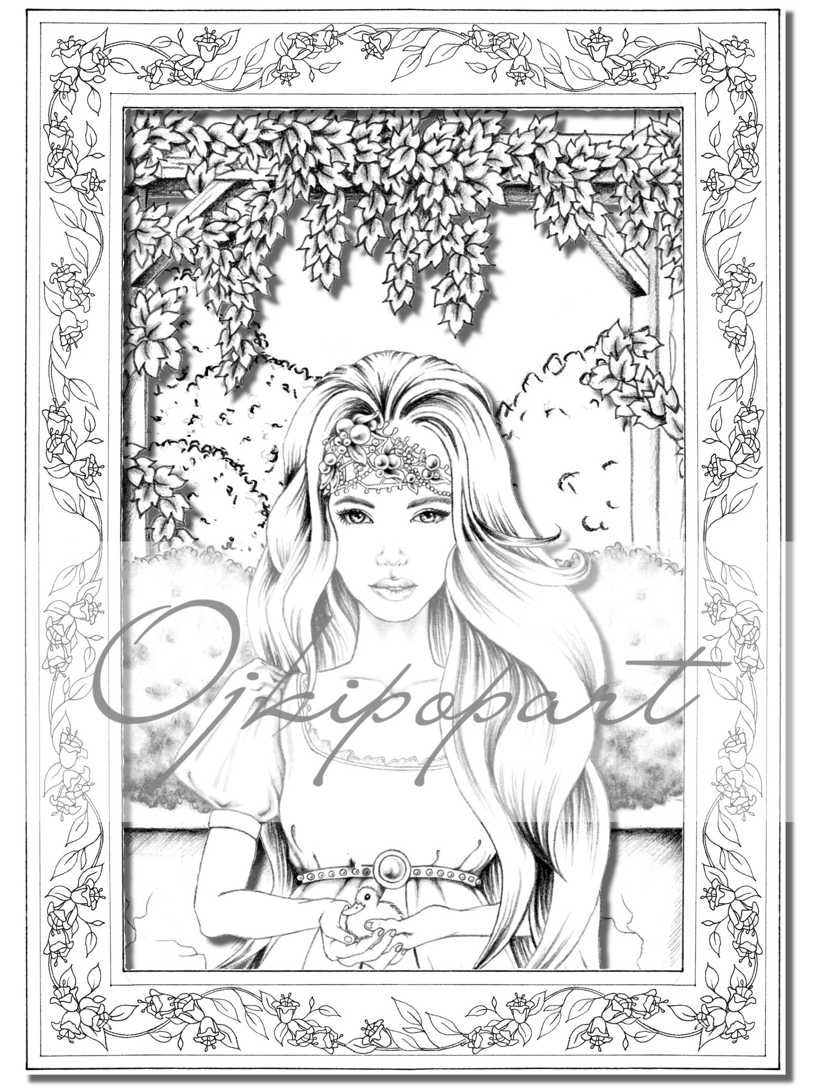 Printable Coloring Shadowbox Set Gold Duck. Slavic Beauties. - Etsy