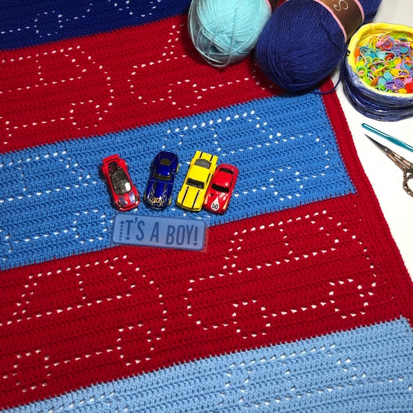 Car Crochet Baby Blanket - Etsy