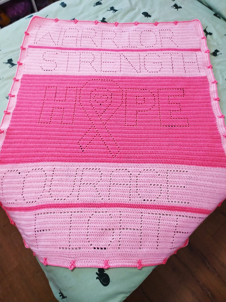 Crochet HOPE Blanket Cancer Awareness Blanket - Etsy