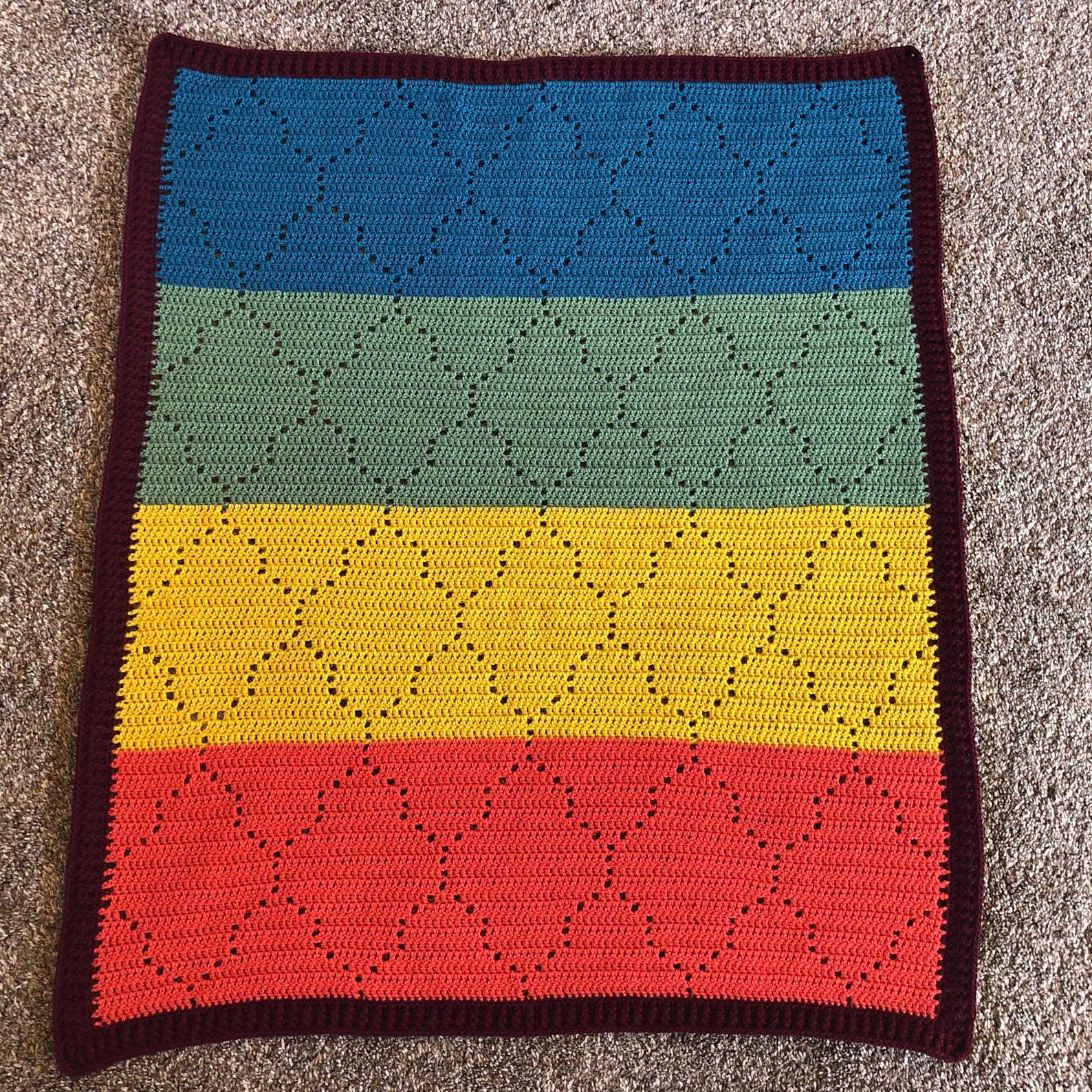 Crochet Moroccan Tile Blanket Pattern Moroccan Mosaic Filet - Etsy