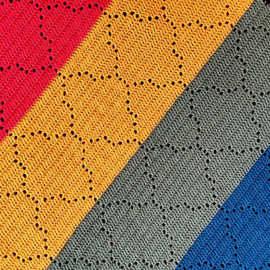 Crochet Moroccan Tile Blanket Pattern Moroccan Mosaic Filet - Etsy