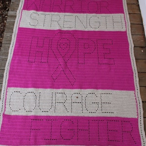 Crochet HOPE Blanket Pattern | Awareness, Numerical Filet Crochet ...