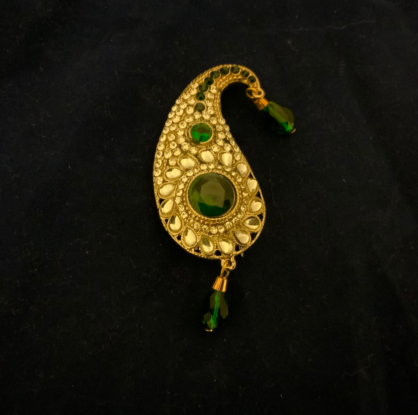 Green Stone Kalangi: Indian Groom Turban Brooch - Etsy