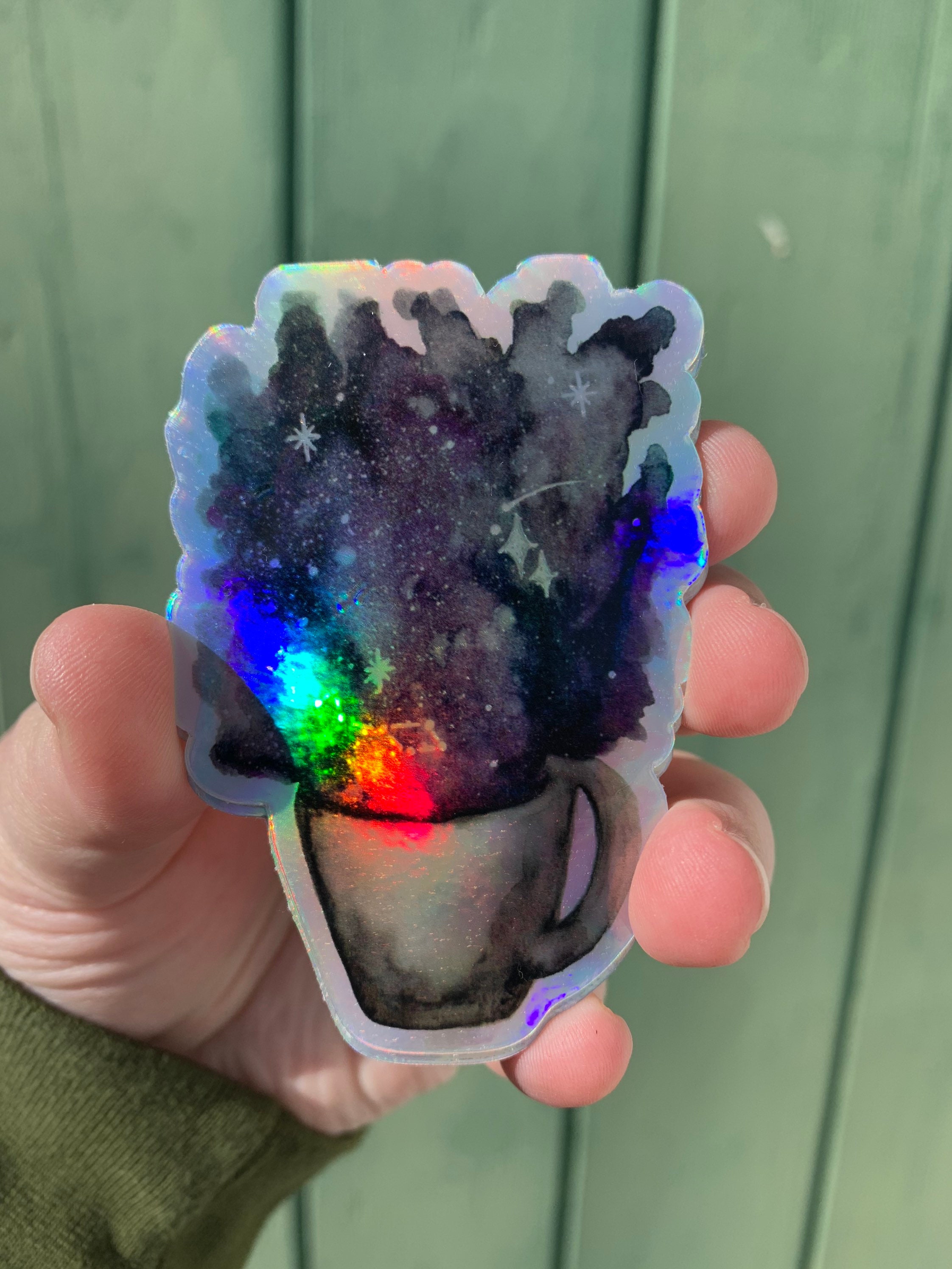 Holographic Galaxy Coffee Sticker , Space Stickers , Coffee Stickers ...