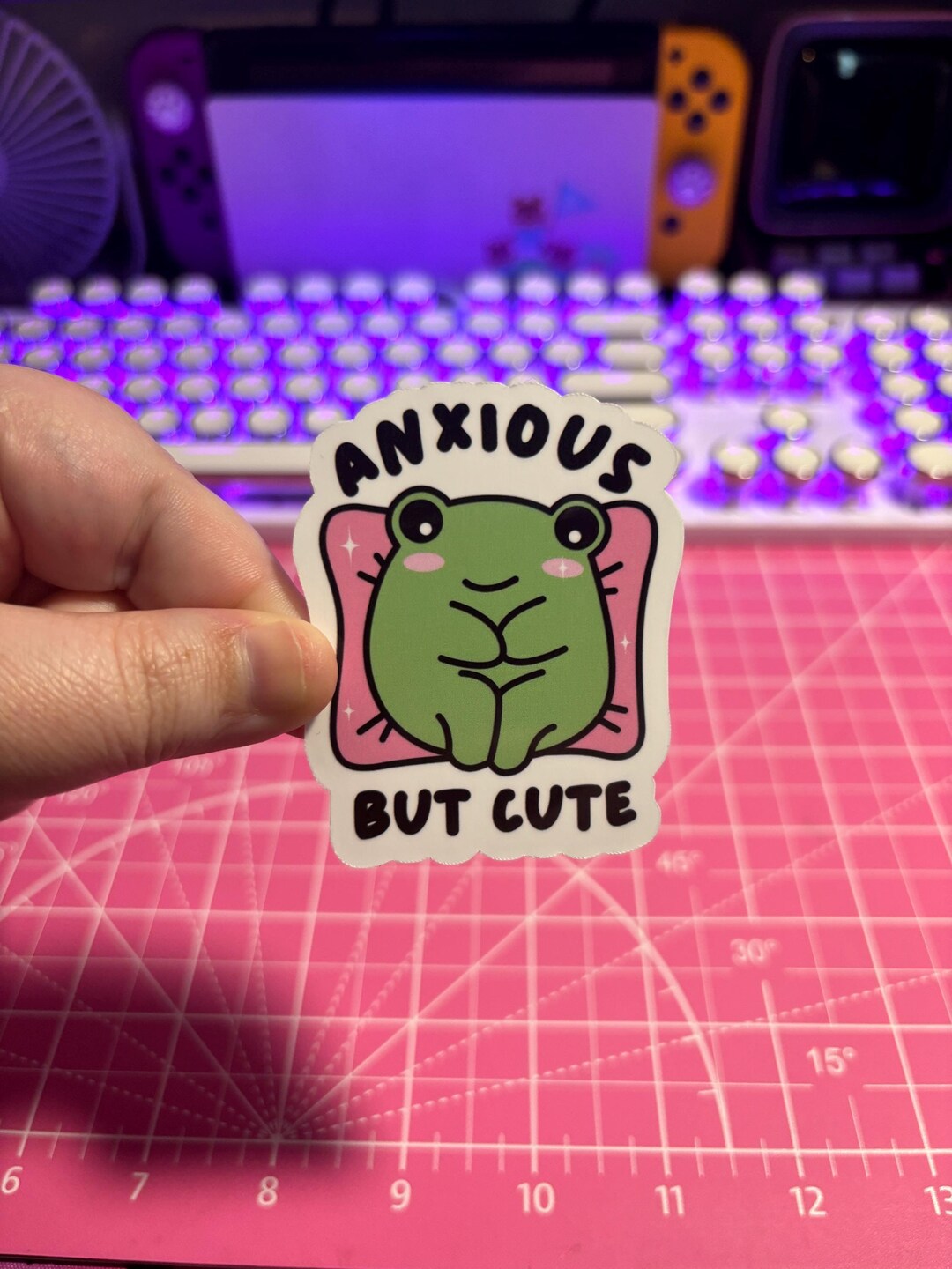 Anxious but Cute Frog Sticker , Frog Sticker , Froggo Sticker , Anxiety ...