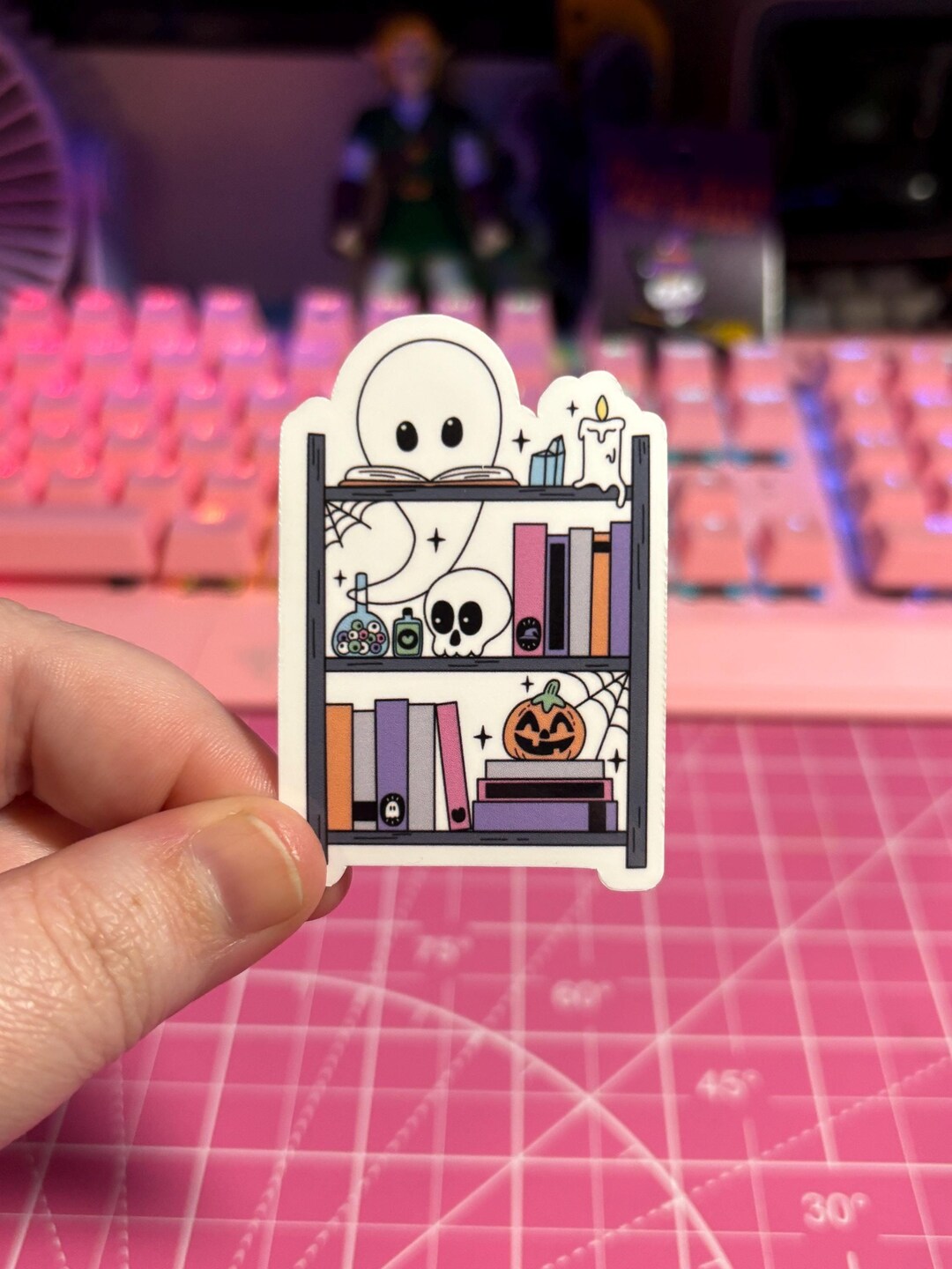 Spooky Ghost Bookshelf Sticker , Spooky Sticker , Reading Sticker ...