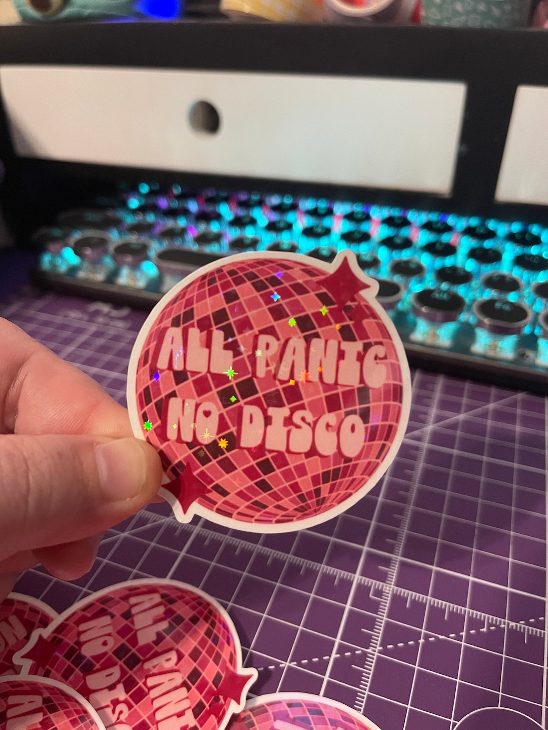 Holographic All Panic No Disco Sticker , All Panic No Disco Sticker ...
