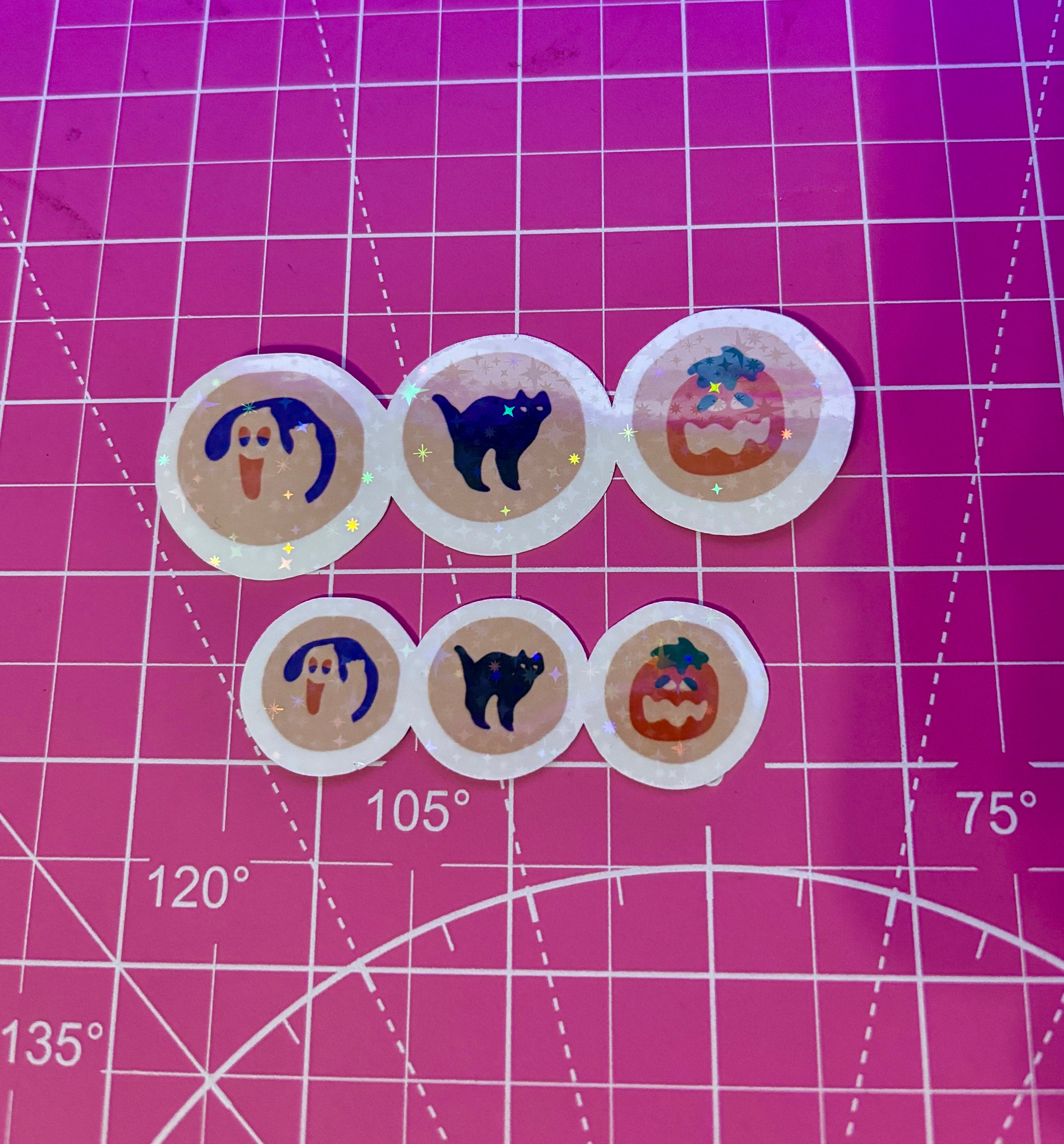 Holographic Halloween Sugar Cookie Sticker , Halloween Cookie Sticker ...