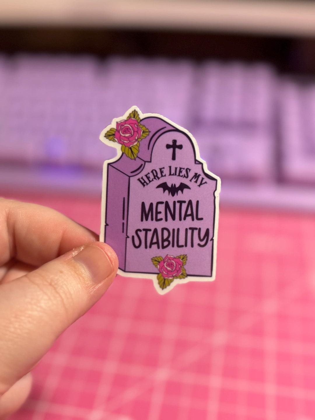 Here Lies My Mental Stability Sticker , Mental Health Sticker ...