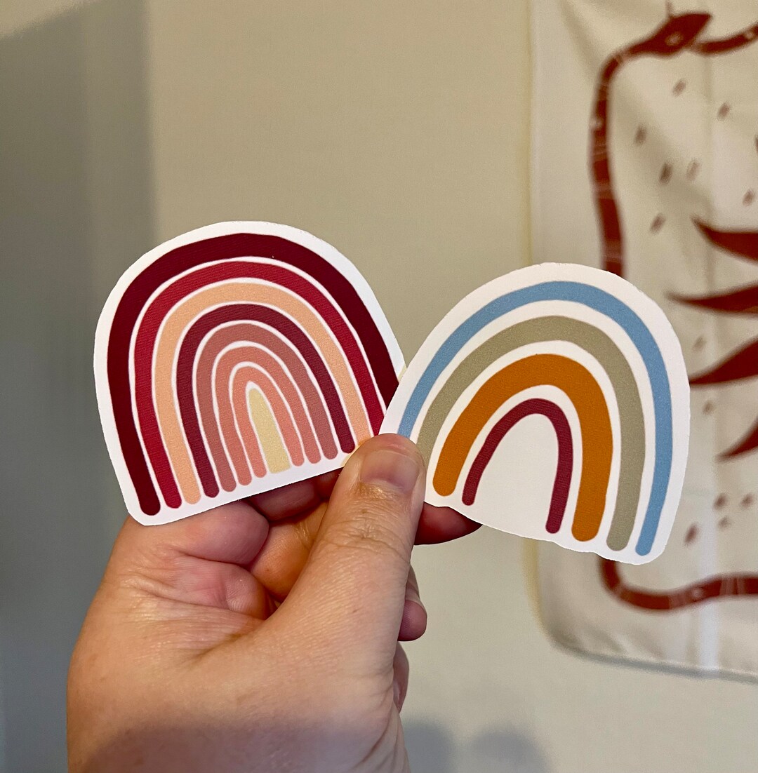 Boho Rainbow Sticker Pack , Boho Rainbow Stickers , Neutral Rainbow ...