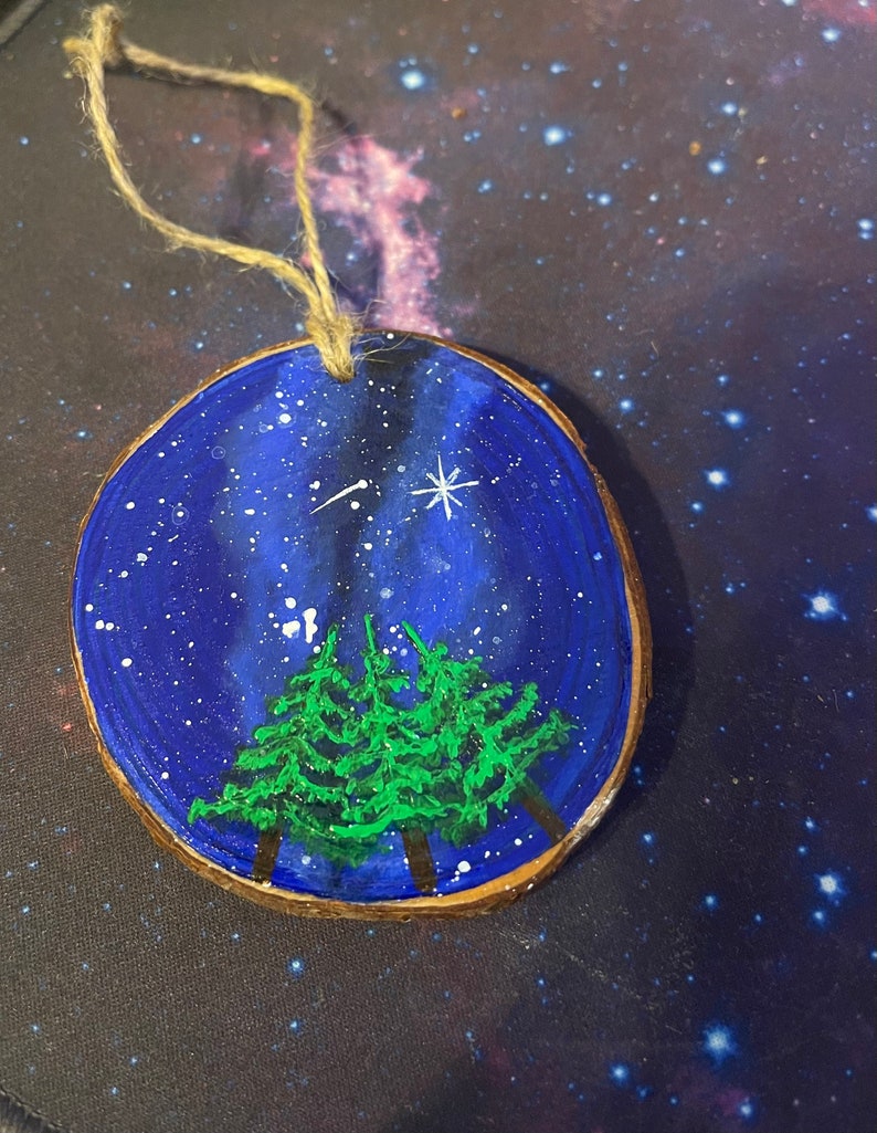 Celestial Forest Galaxy Wood Ornament , Galaxy Wood Ornament ...