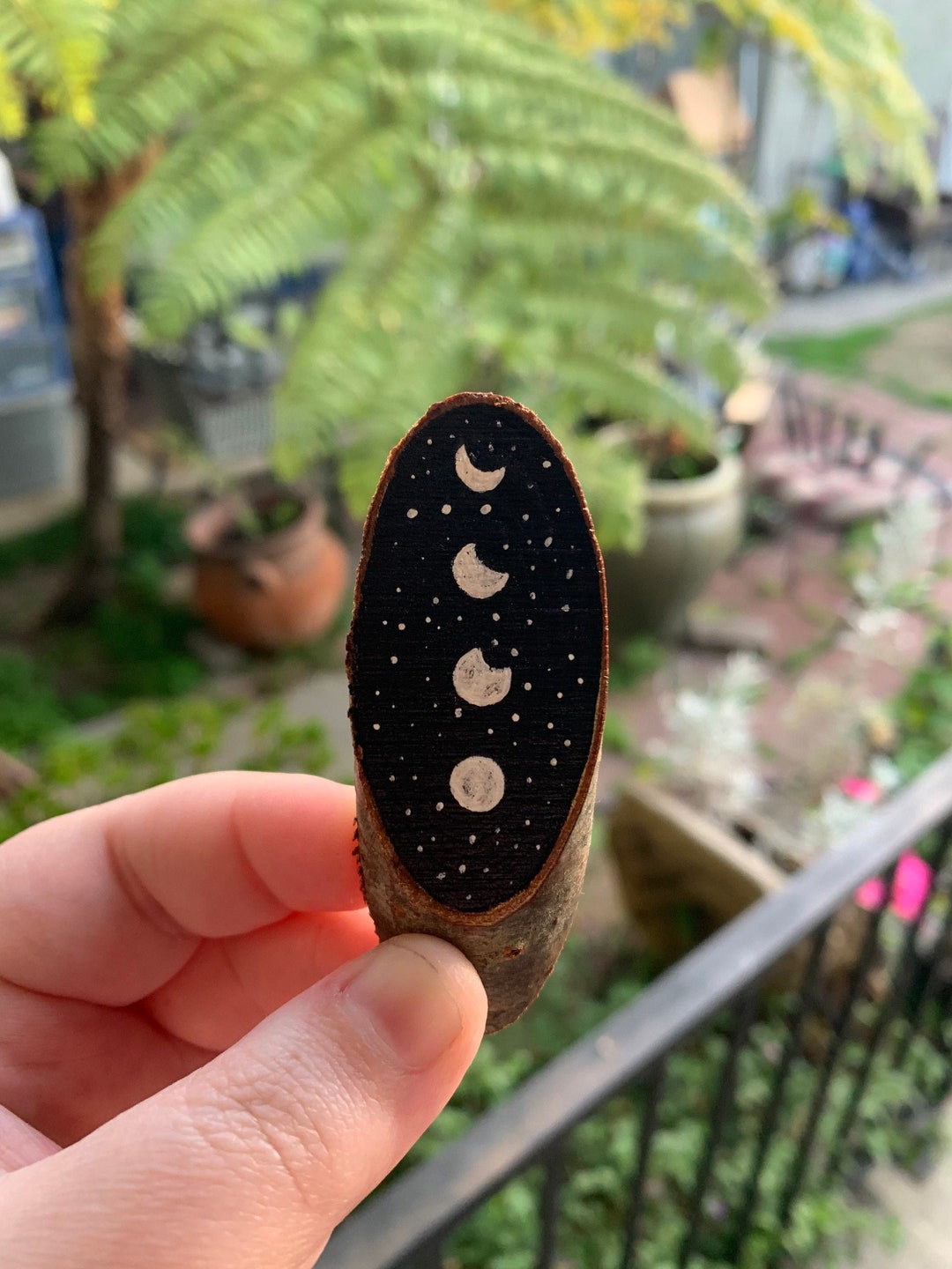 Moon Phase Wood Slice Magnet , Celestial Wood Slice Magnet , Celestial ...