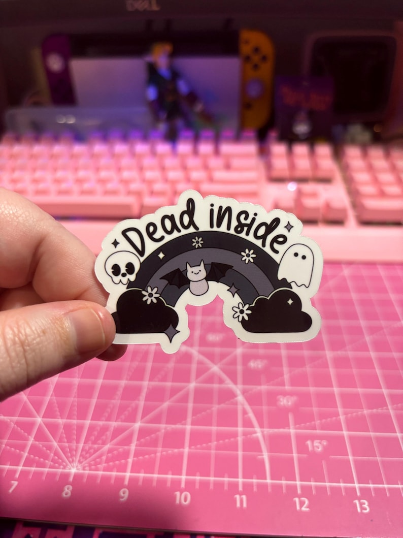 Dead Inside Sticker , Dead Inside Rainbow Sticker , Mental Health ...