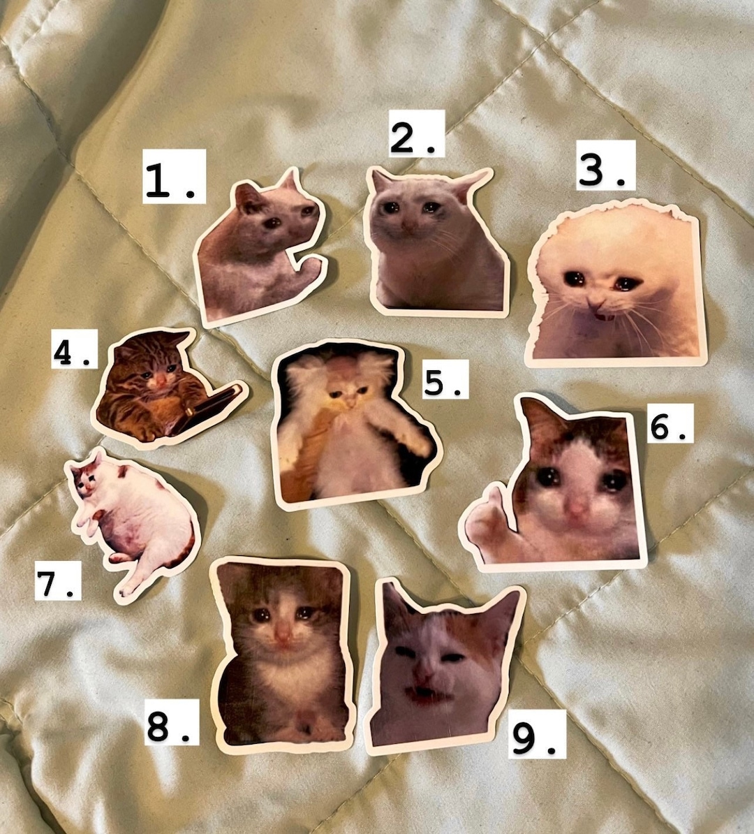 Sad Cat Meme Stickers Crying Cat Meme Stickers Meme - Etsy