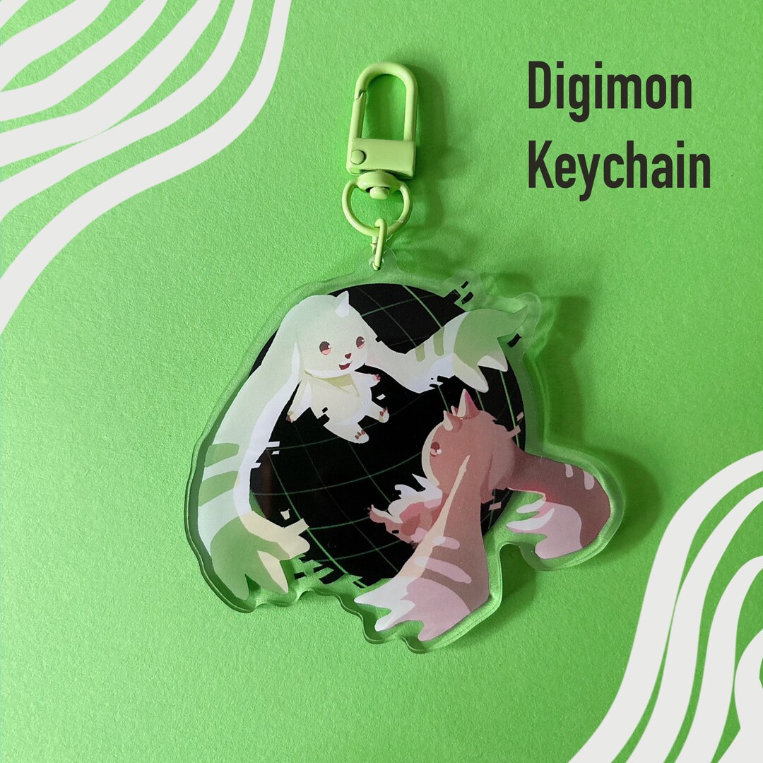 Digimon Keychain // Terriermon + Lopmon - Etsy