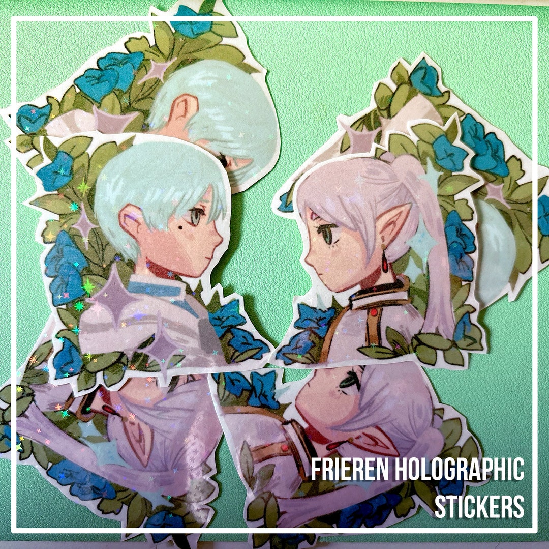 Frieren Anime Holographic Stickers Himmel & Frieren // Sousou No ...