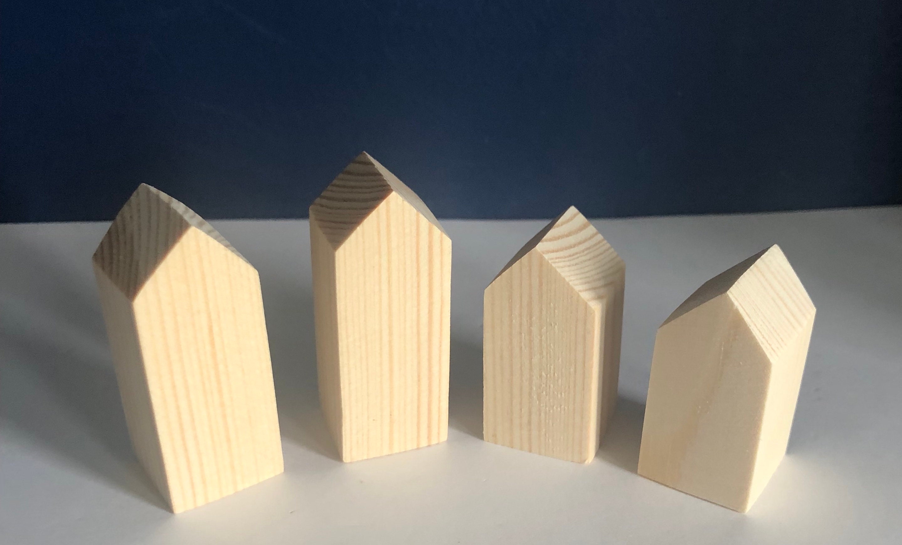 Set of 12 Wooden Houses in a Box Small Village in a Box. | Etsy