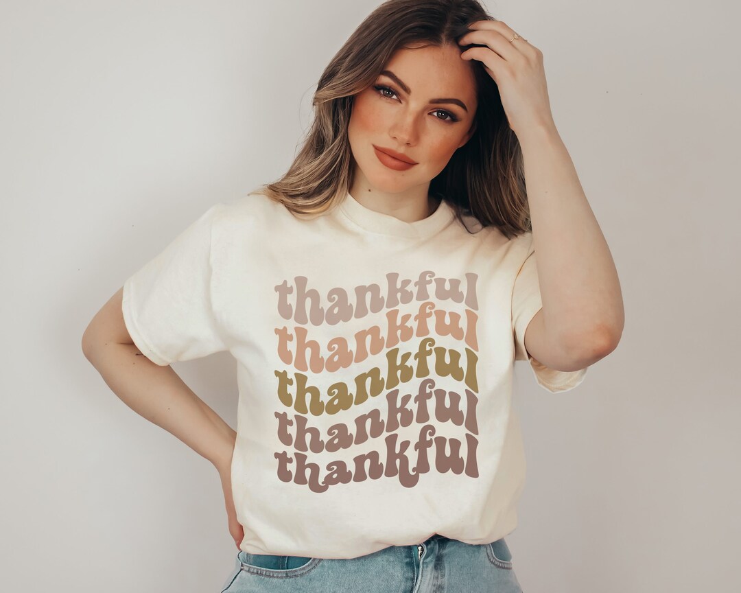 Retro Thankful L | Thankful Tee | Cute Fall Shirts | Women's Fall Tees ...