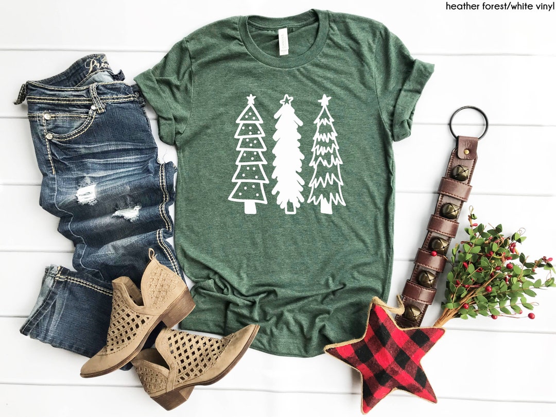 Rustic Christmas Trees Cute Winter Christmas Shirt Shirts for Moms ...