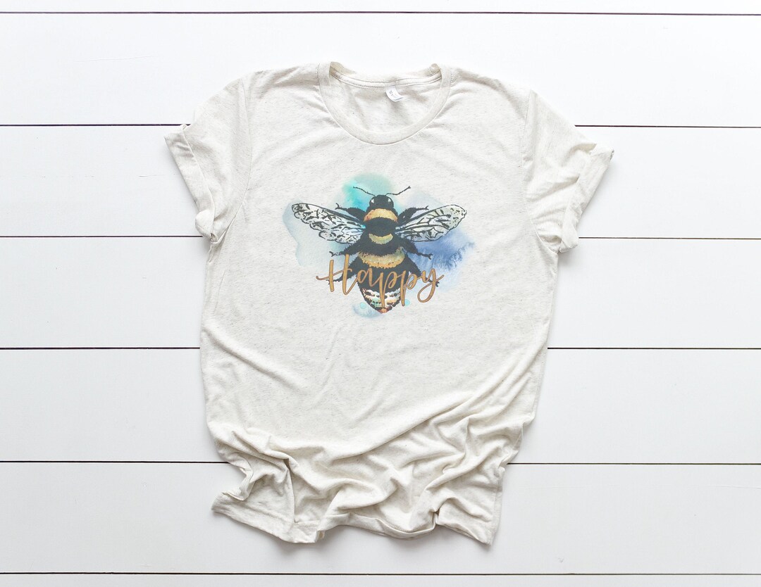 Watercolor Bee Happy Shirt | Be Happy Shirt | Mom Life | Mom Tee ...