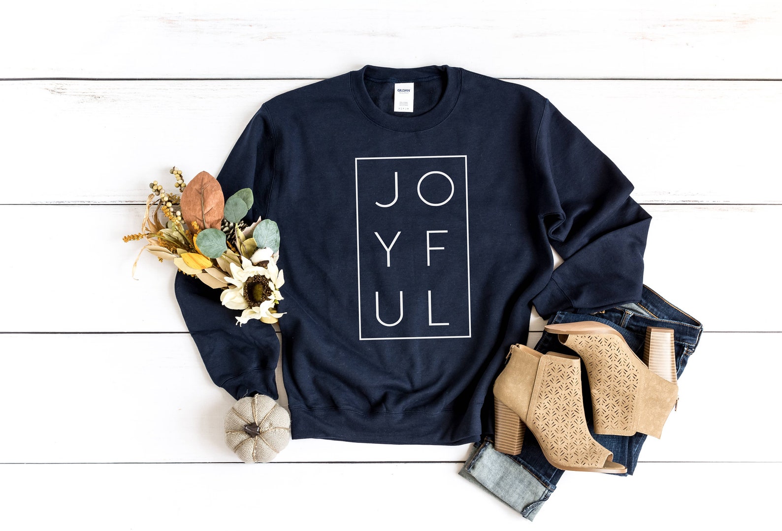 SS Joyful Crew Neck Sweatshirt Personalized Sweater Gift - Etsy