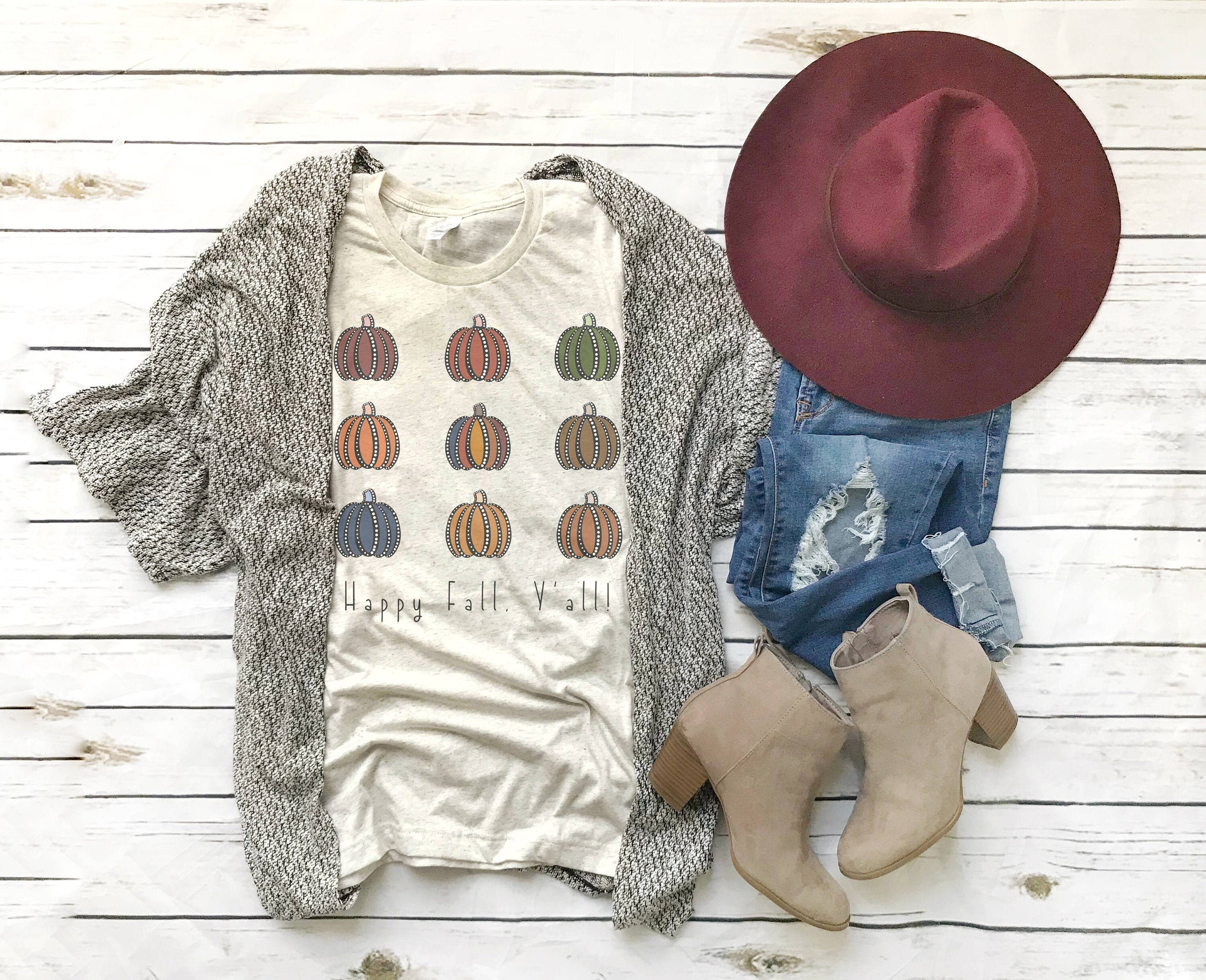 Happy Fall Y'all Pumpkin Patch Cute Fall Shirt Fall - Etsy