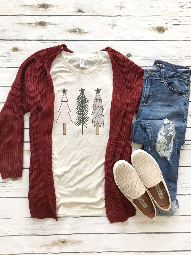 Rustic Christmas Trees Holiday Themed Shirt Bella Tee - Etsy