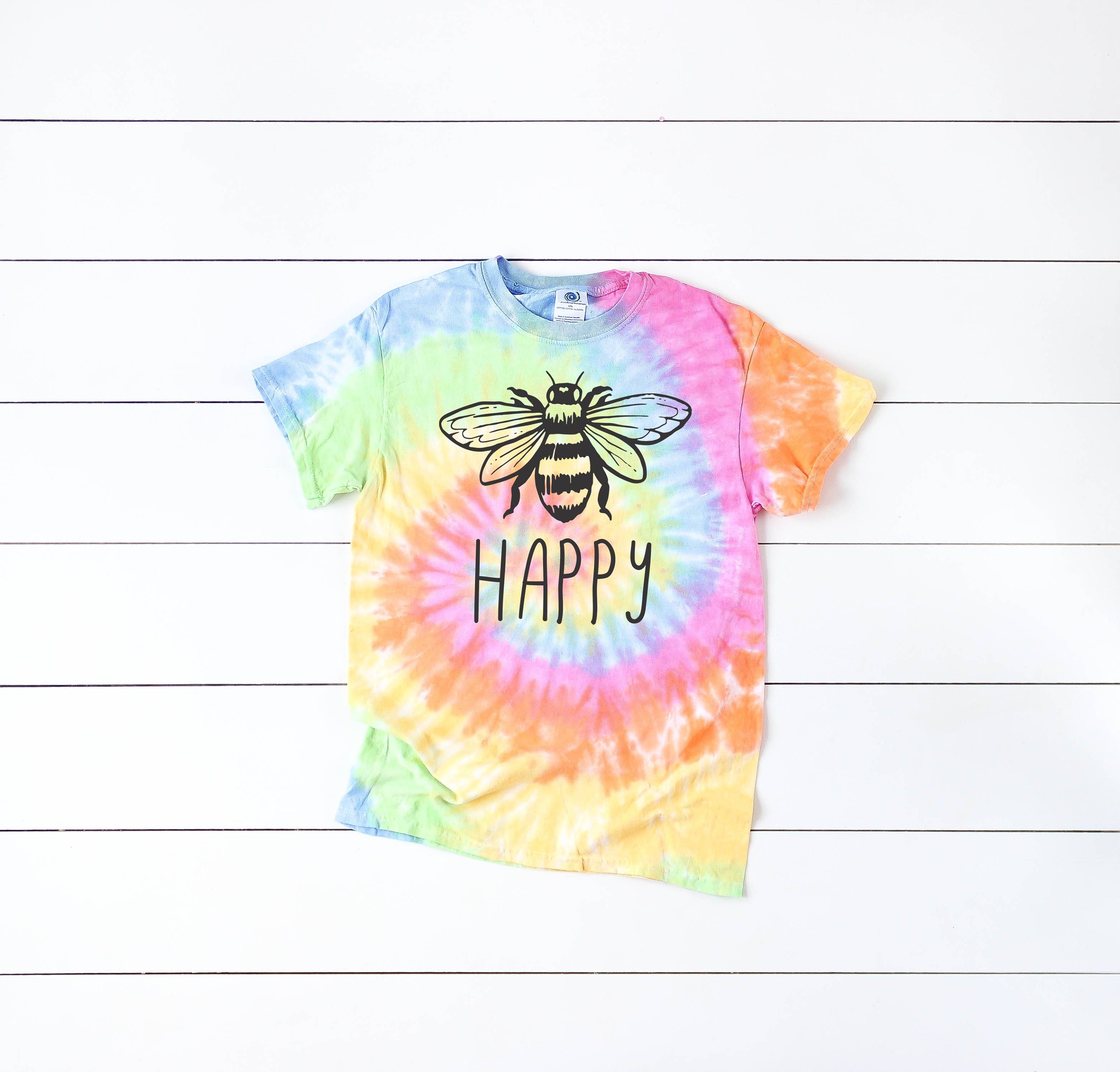 Tie Dye Bee Happy Be Happy Shirt Mom Life Mom Tee | Etsy