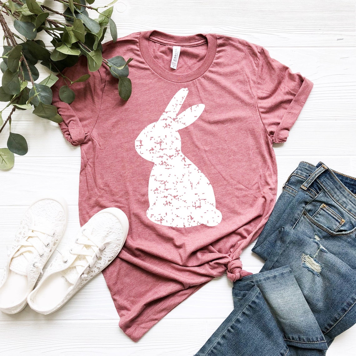 Distressed Bunny Rabbit Cute Spring Tee Grungy Rabbit - Etsy
