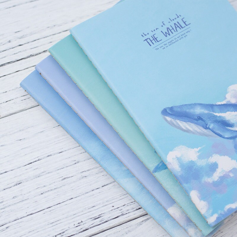 2x A5 Cute Pastel Sky Cloud Ocean Whale Lined Notebook Diary - Etsy