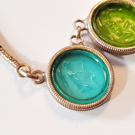 Italian Marcello Fontana Intaglio Art Glass Necklace - Gem