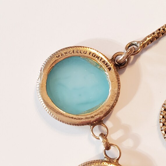 Italian Marcello Fontana Intaglio Art Glass Necklace - Gem