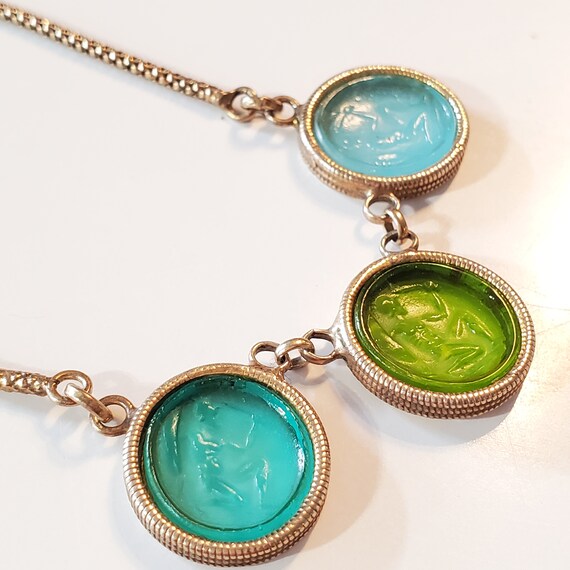 Italian Marcello Fontana Intaglio Art Glass Necklace - Gem