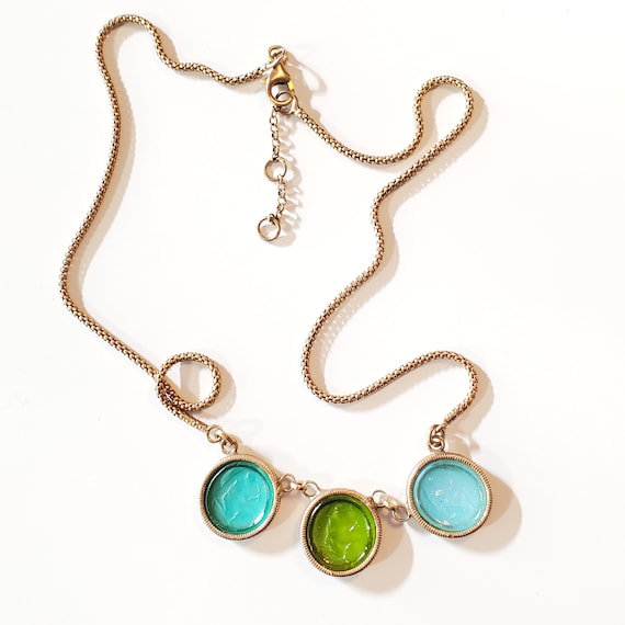 Italian Marcello Fontana Intaglio Art Glass Necklace - Gem