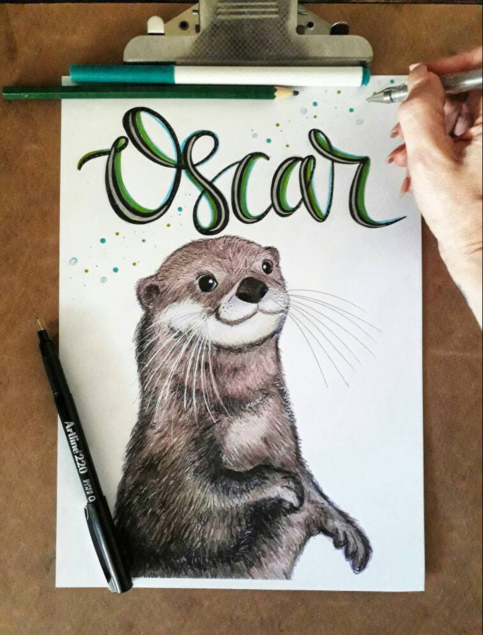 Personalised Otter Print Custom Baby Name Print Custom Otter - Etsy