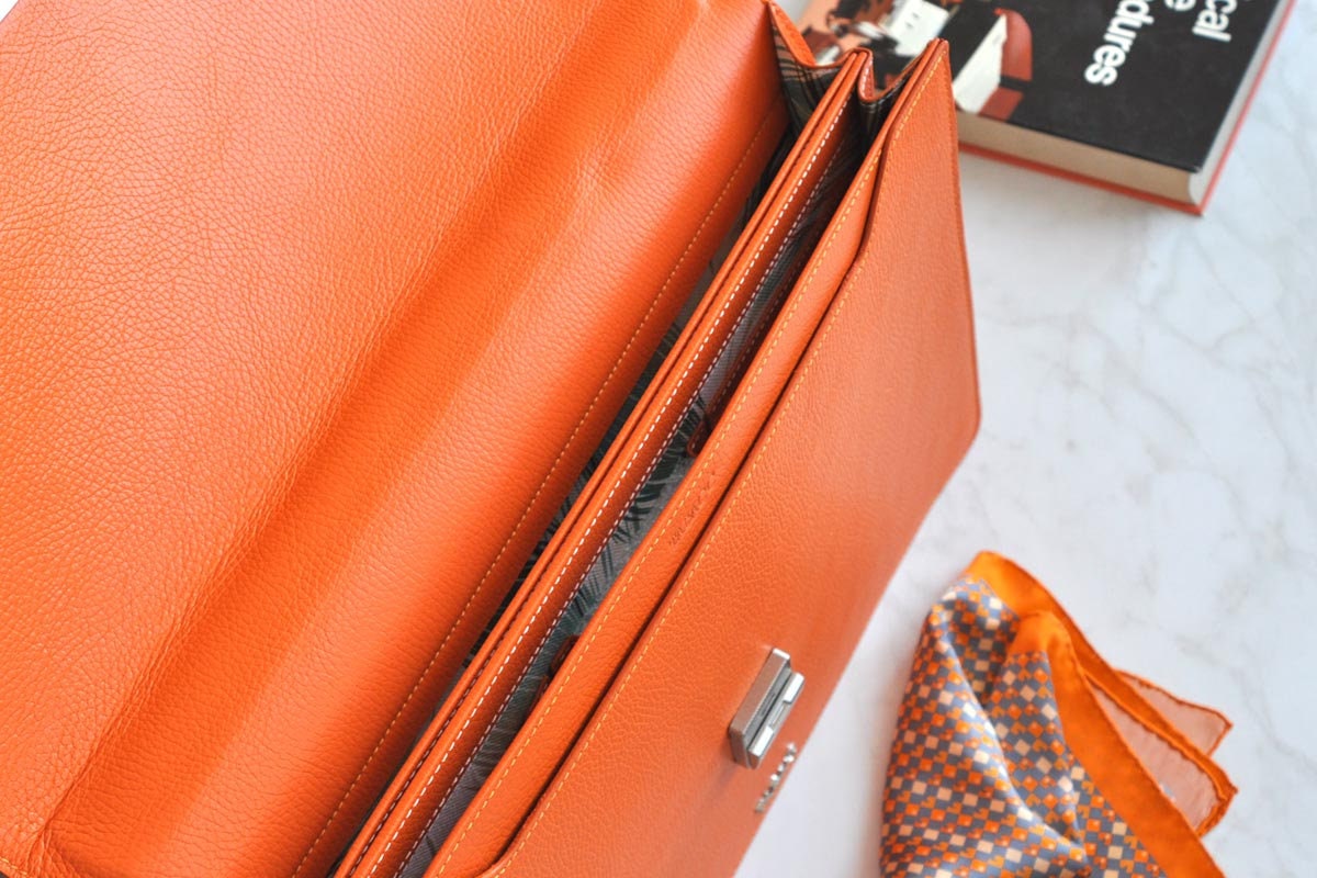 Leather Briefcase Women ORANGE Leather Satchel Lawyers Bag | Etsy