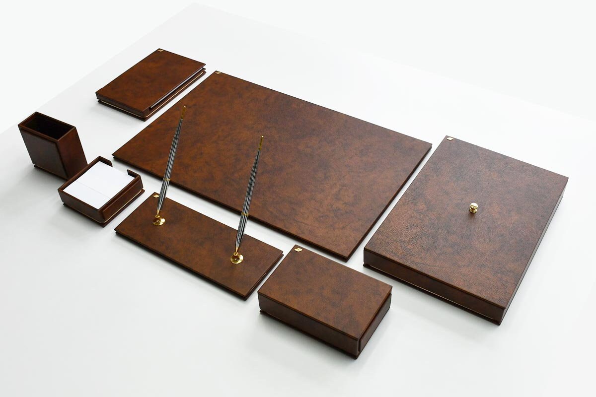 Leather Deskset / Luxury Leather Desk Set/ Genuine Leather Desk Set ...
