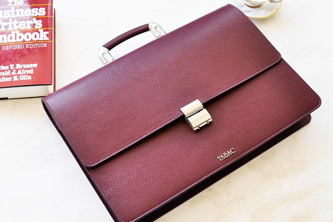 Leather Briefcase Women , Dark RED Briefcase, Lawyers Bag, Classic ...