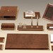 Leather Gold Plated Deskset / Luxury Leather Desk Set/ Genuine Leather ...