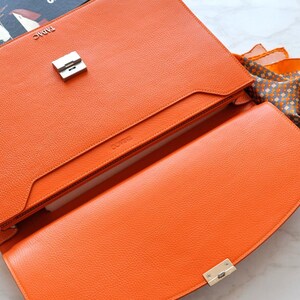 Leather Briefcase Women, ORANGE Leather Briefcase, Lawyers Bag, Classic ...