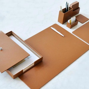 Leather Deskset / Luxury Leather Desk Set/ Genuine Leather Desk Set ...