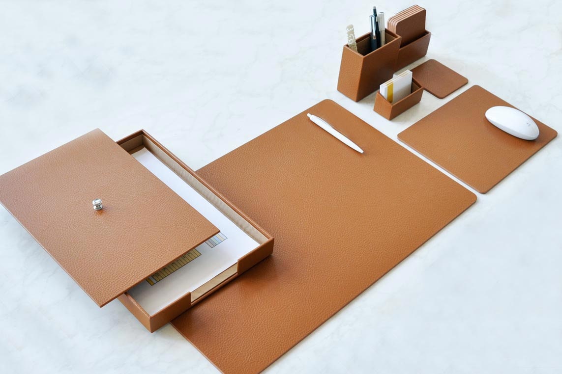 Leather Deskset / Luxury Leather Desk Set/ Genuine Leather Desk Set ...