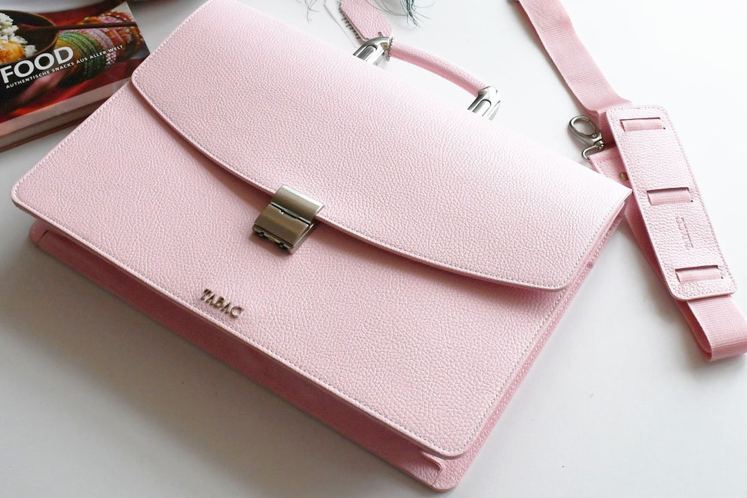 Leather Briefcase Women , PINK Leather Briefcase, Lawyers Bag, Classic ...