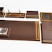 Leather and Wooden Deskset / Luxury Leather Desk Set/ Genuine Leather ...