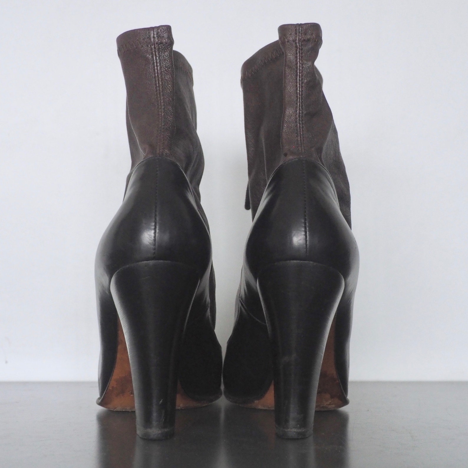 MICHEL PERRY - Smooth Bicolored Leather Slip Ons Ankle Boots - Etsy