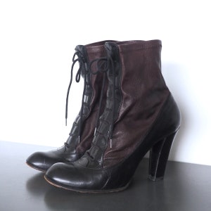 MICHEL PERRY - Smooth Bicolored Leather Slip Ons Ankle Boots - Etsy