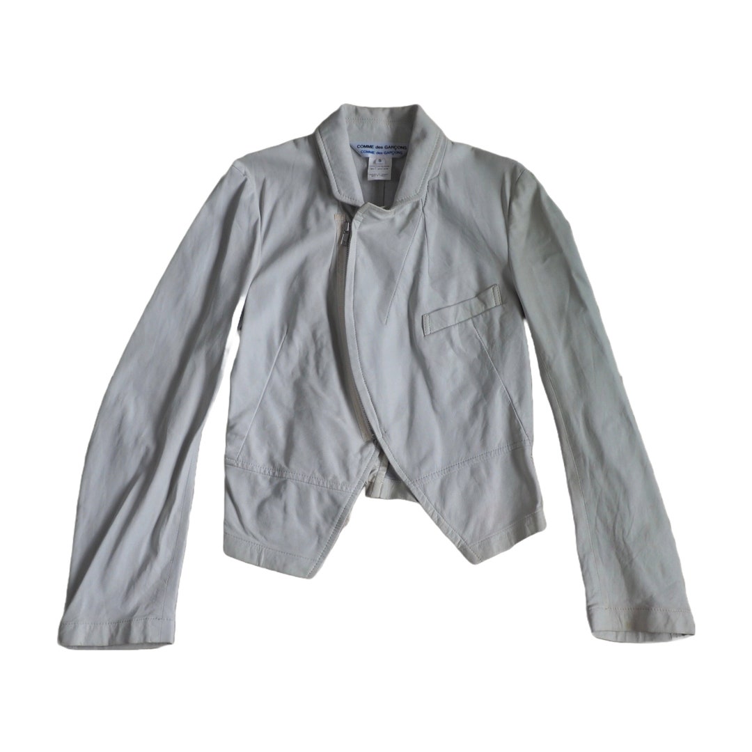 COMME Des GARÇONS - Rare Archive Green Tea Smooth Leather Biker Jacket ...