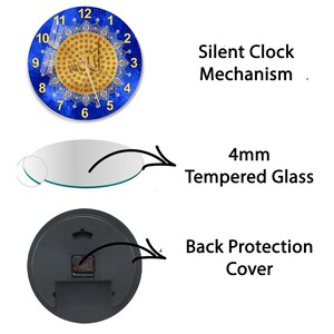 Tempered Glass 99 Names of Allah Islamic Wall Clock Ation, Islamic Wall ...