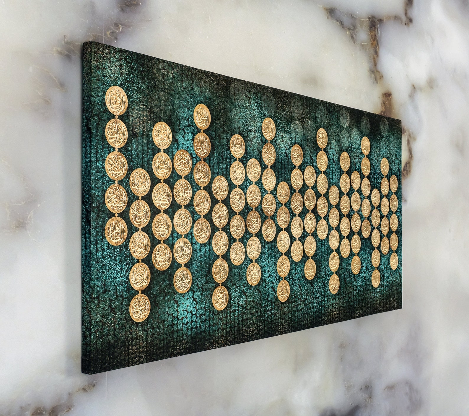 99 Names of Allah Canvas Print Islamic Wall Art Asmaul | Etsy