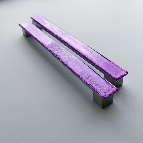 Bright Purple Glass Pull. Artistic Sparkle Purple Furniture - Etsy